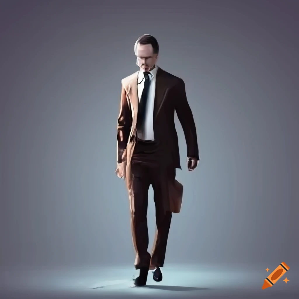 A business man walking, photorealistic high definition, digital art on ...