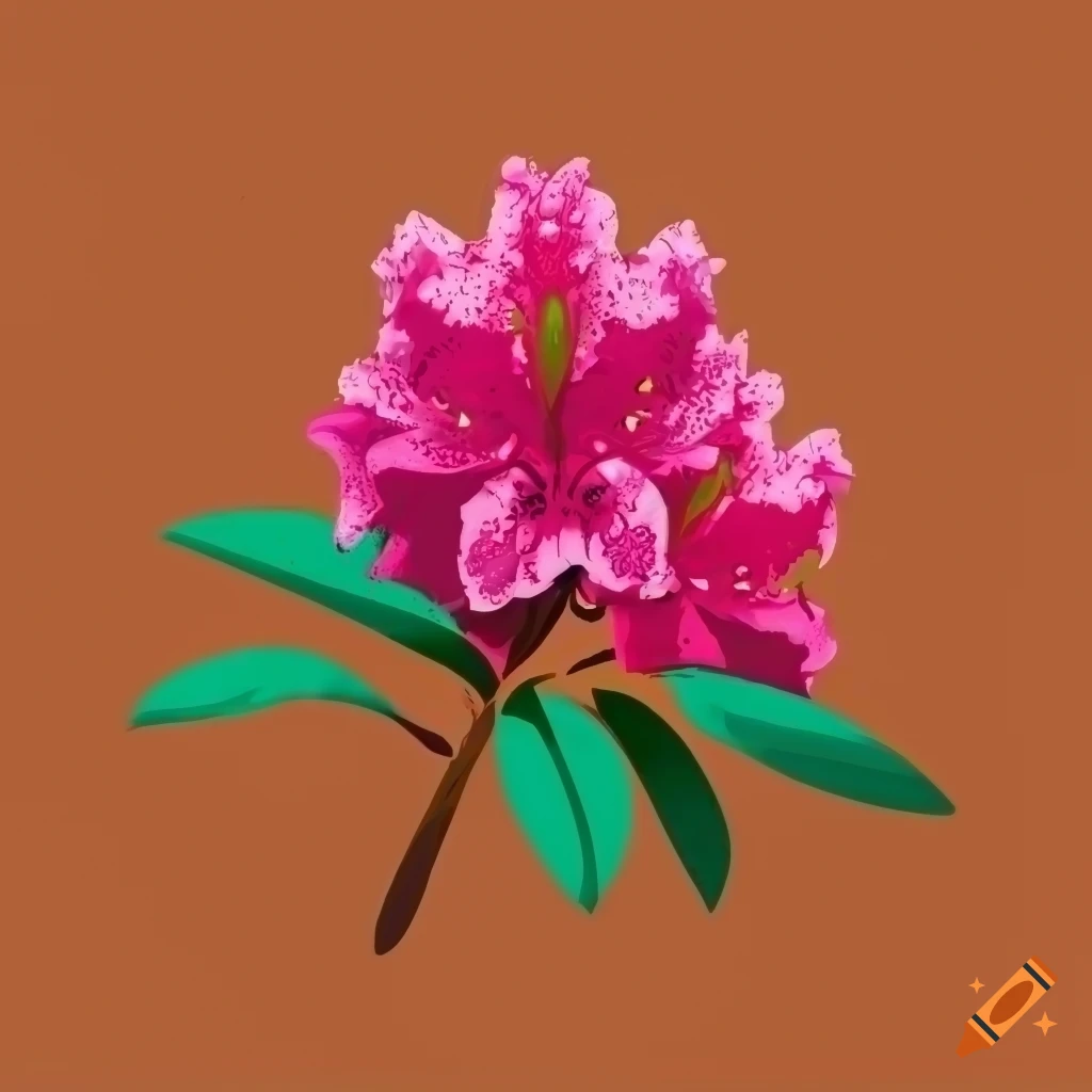 Single color, rhododendron leaves logo, leaves, vector outline on Craiyon