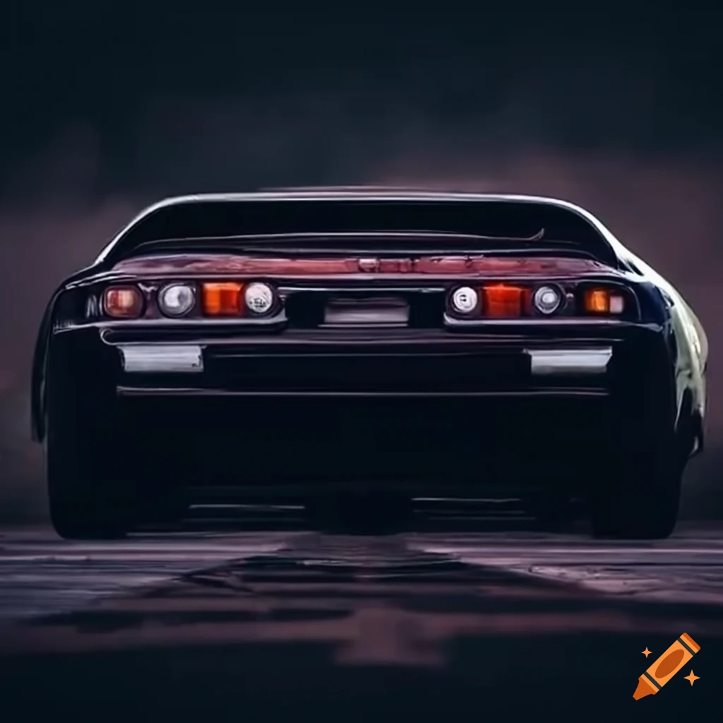 An old toyota supra on an retro background on Craiyon