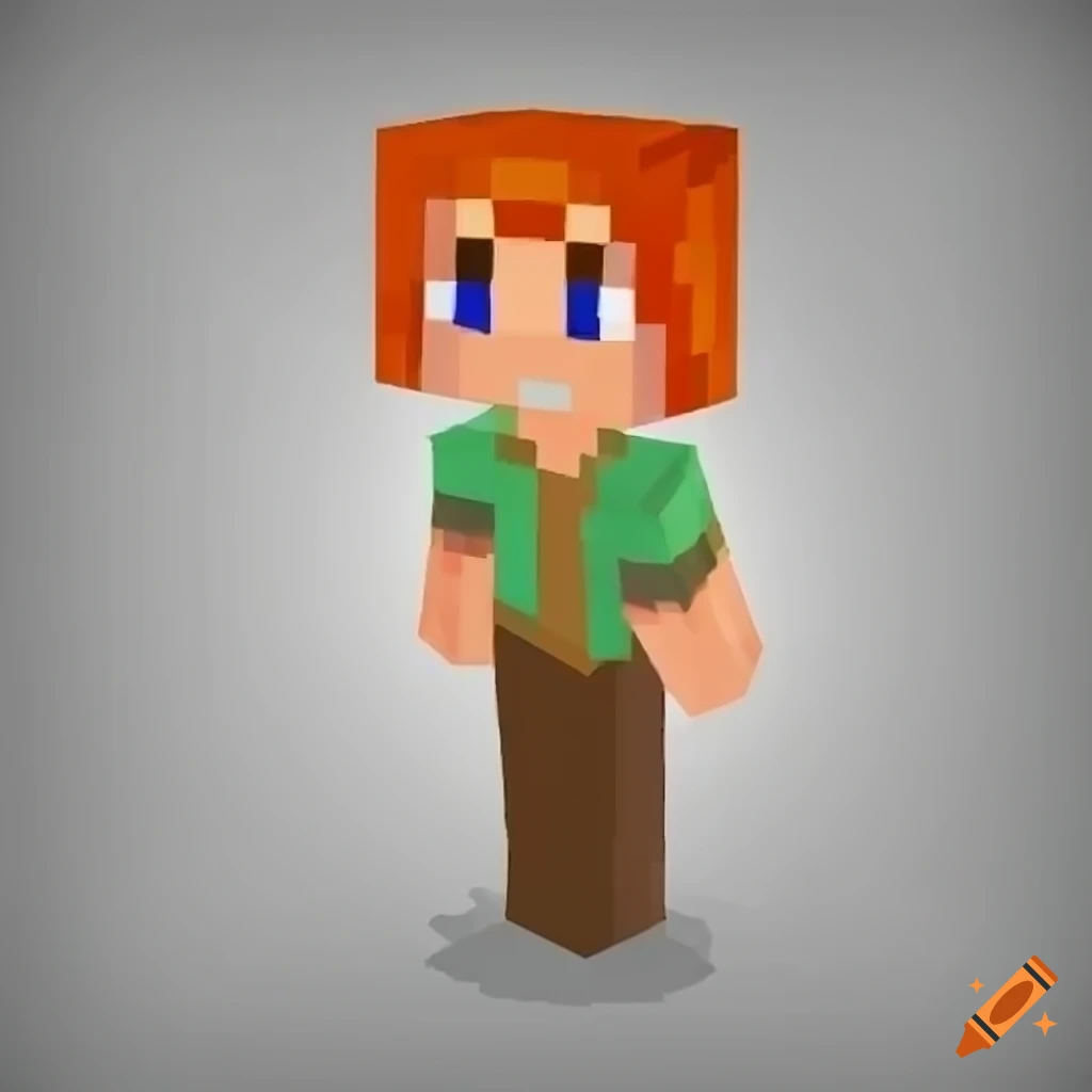 Minecraft alex as a human on Craiyon
