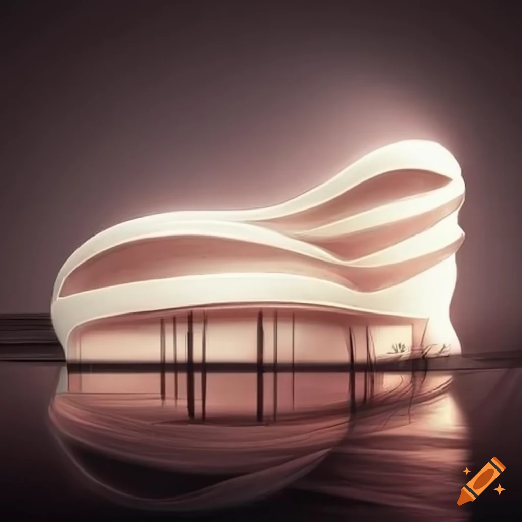 A 3 -story modern design community center with curves and arcs