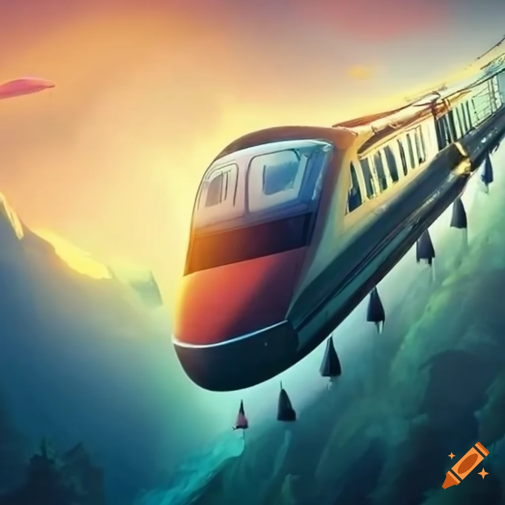 Flying train on Craiyon