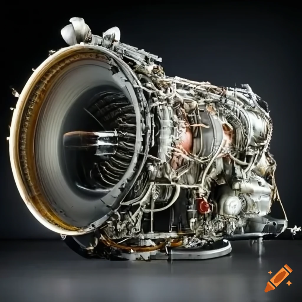 Plane engine without covering