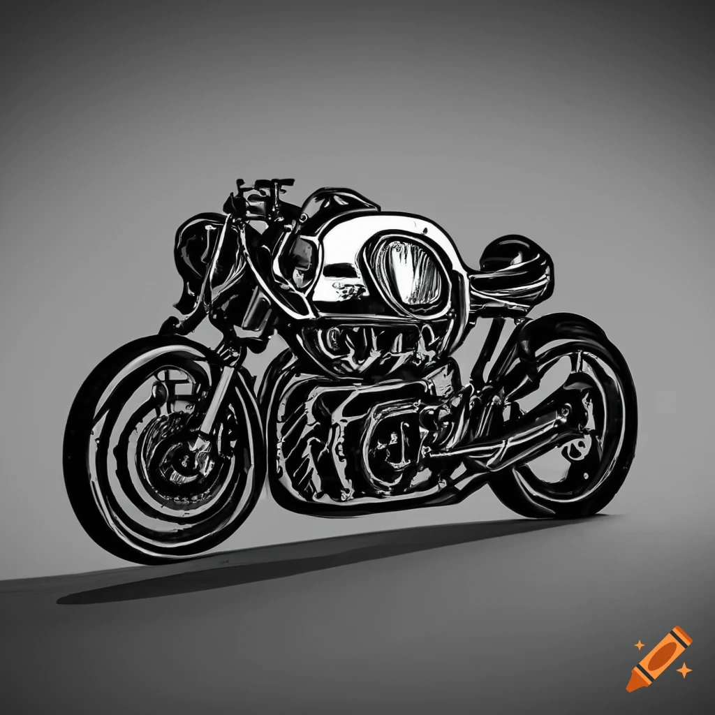 BMW k1100 Cafe Racer, Silhouette, CNC Art, Metal art on Craiyon