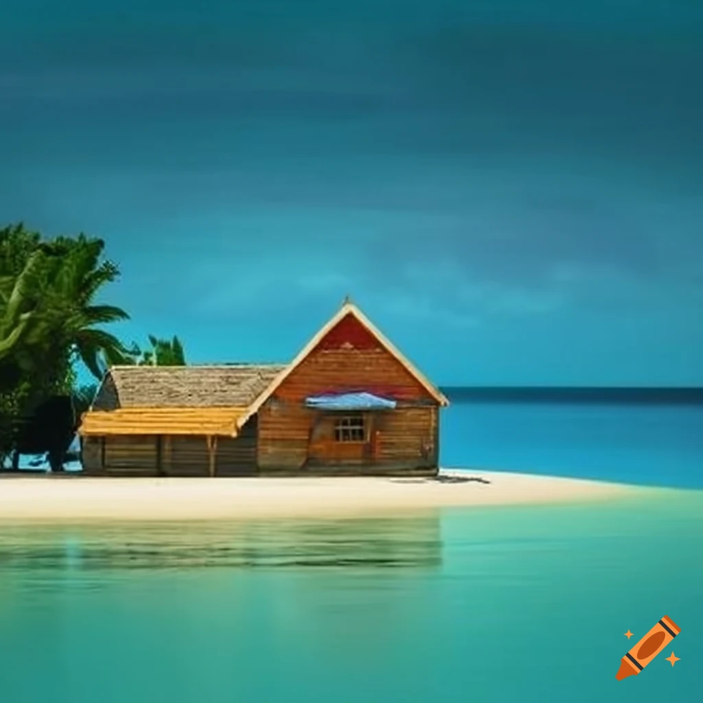 Island hut on Craiyon