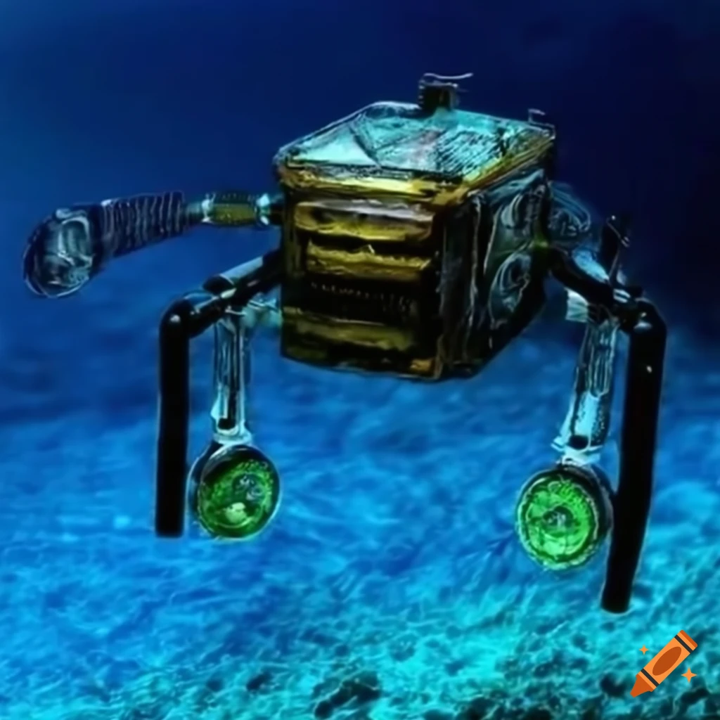 Remote controlled underwater robot that can absorb oil spilled by oil ...