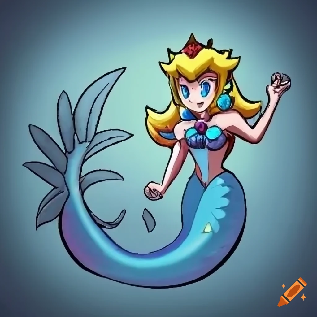 Princess peach as a mermaid on Craiyon