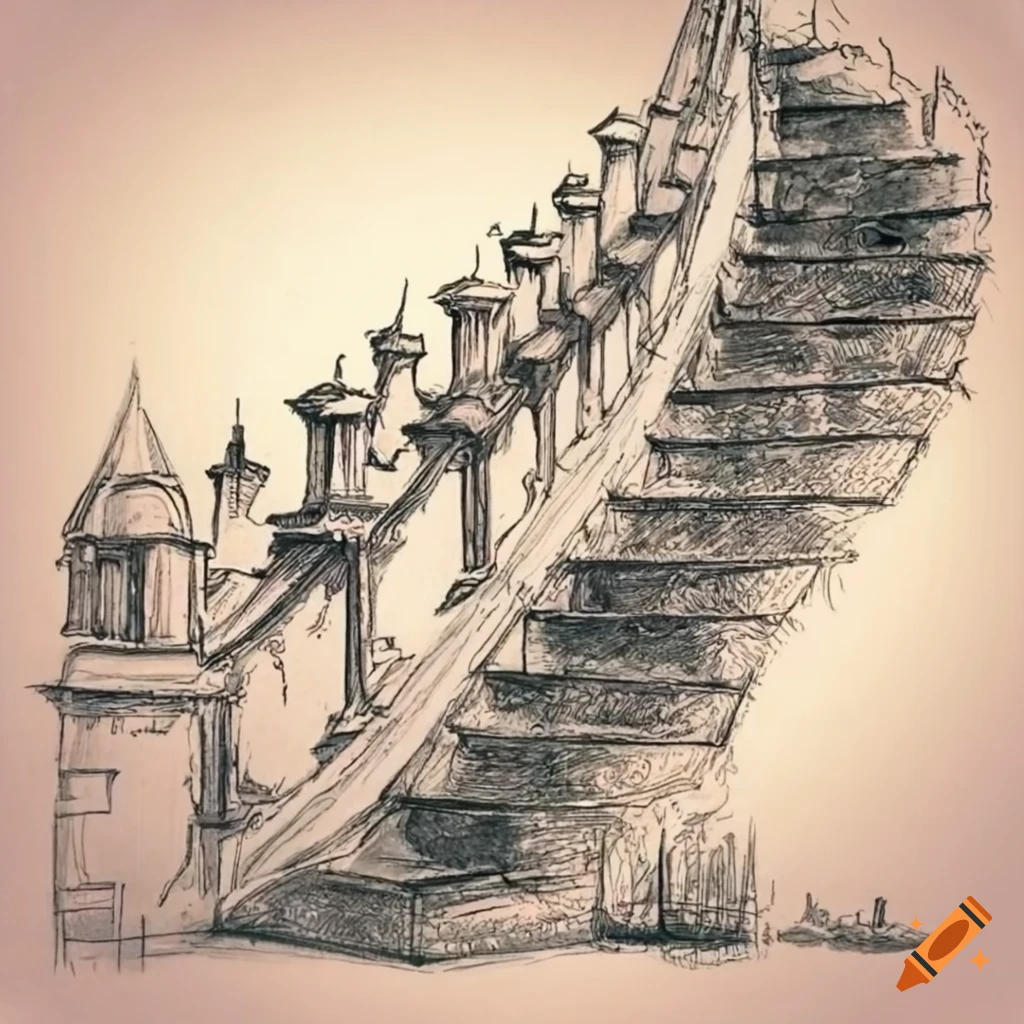 Ancient stairs on Craiyon