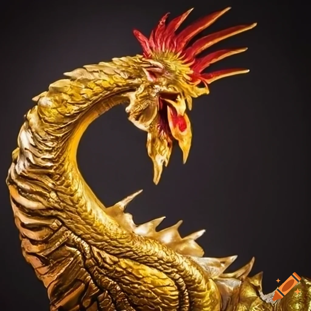 Gold rooster dragon