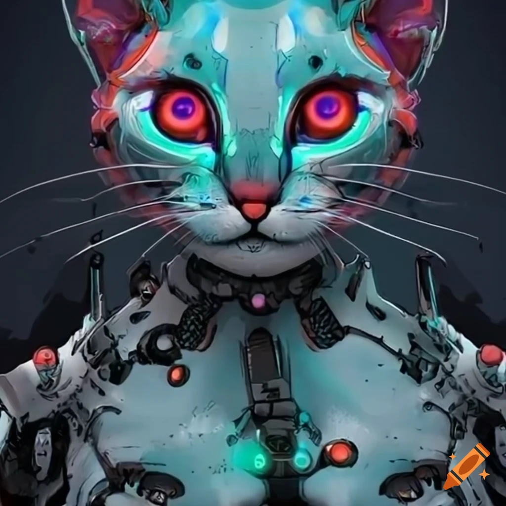 Cyborg cat on Craiyon
