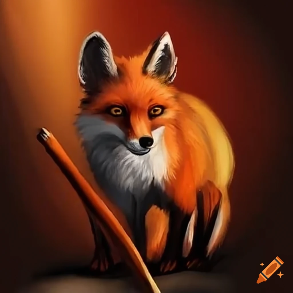 Fox made out of burnt matches