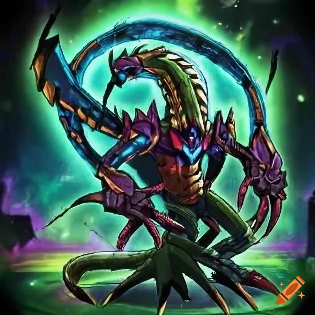 Yugioh card art, insect monster on Craiyon