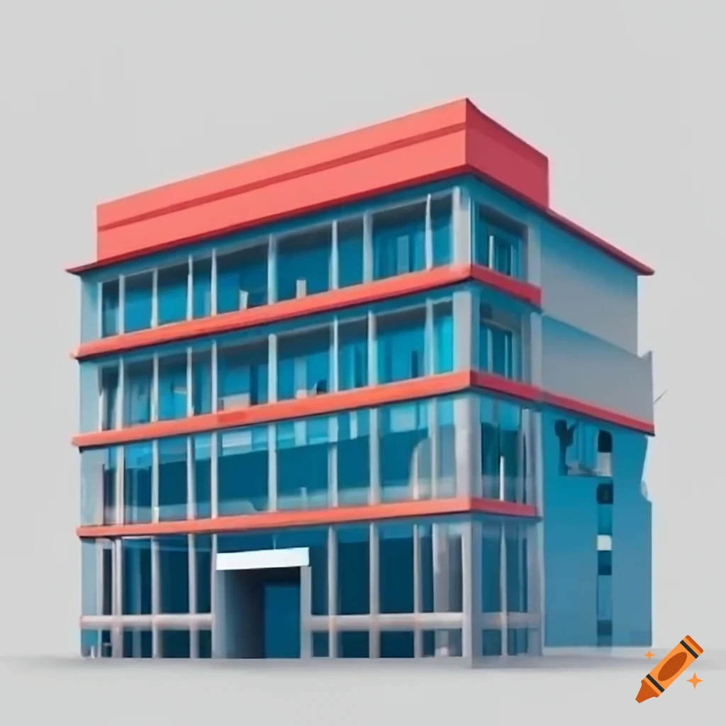 In factory building, animated, white background on Craiyon