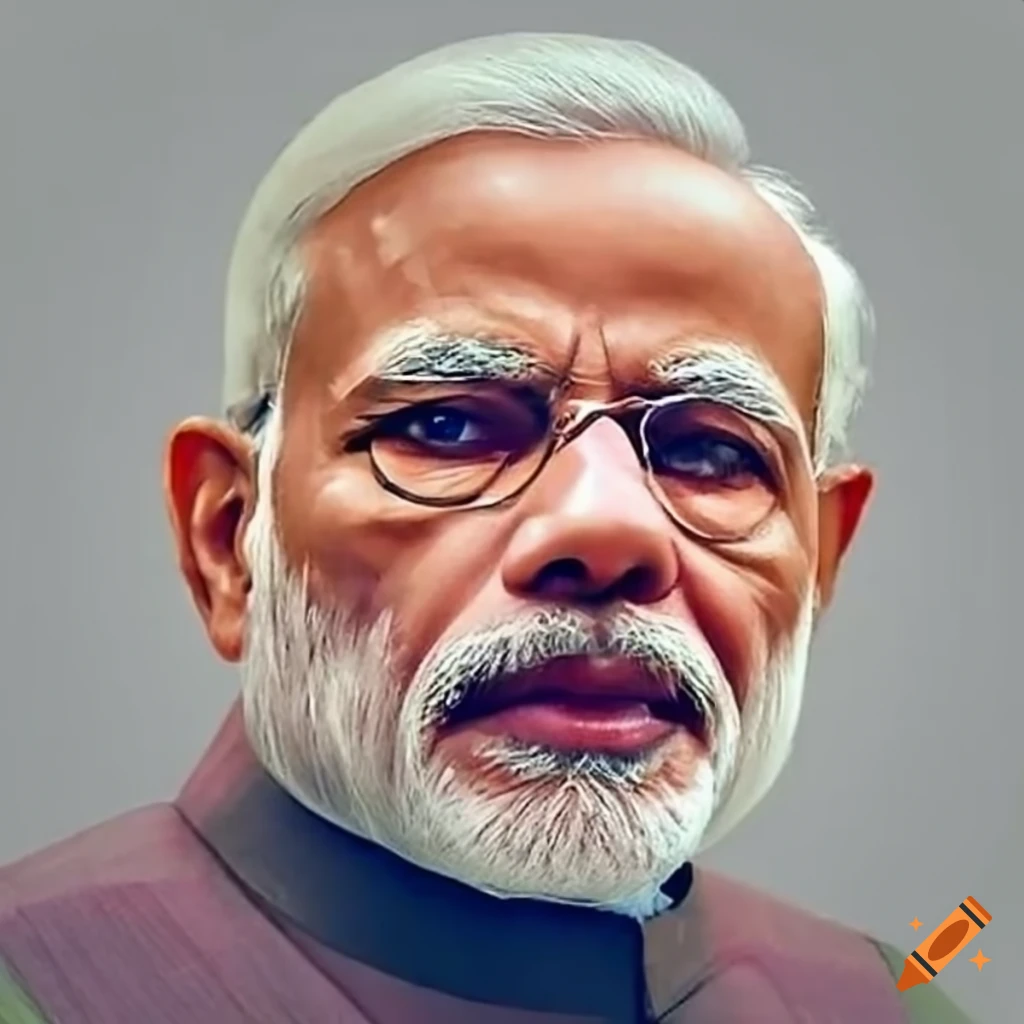 Narendra Modi with beard and no moustache on Craiyon