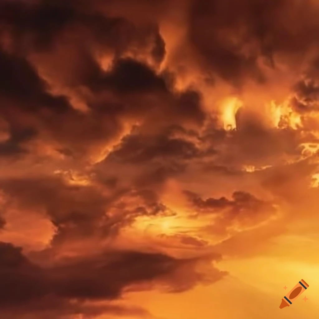 Dramatic brown cloudy sky in baroque style