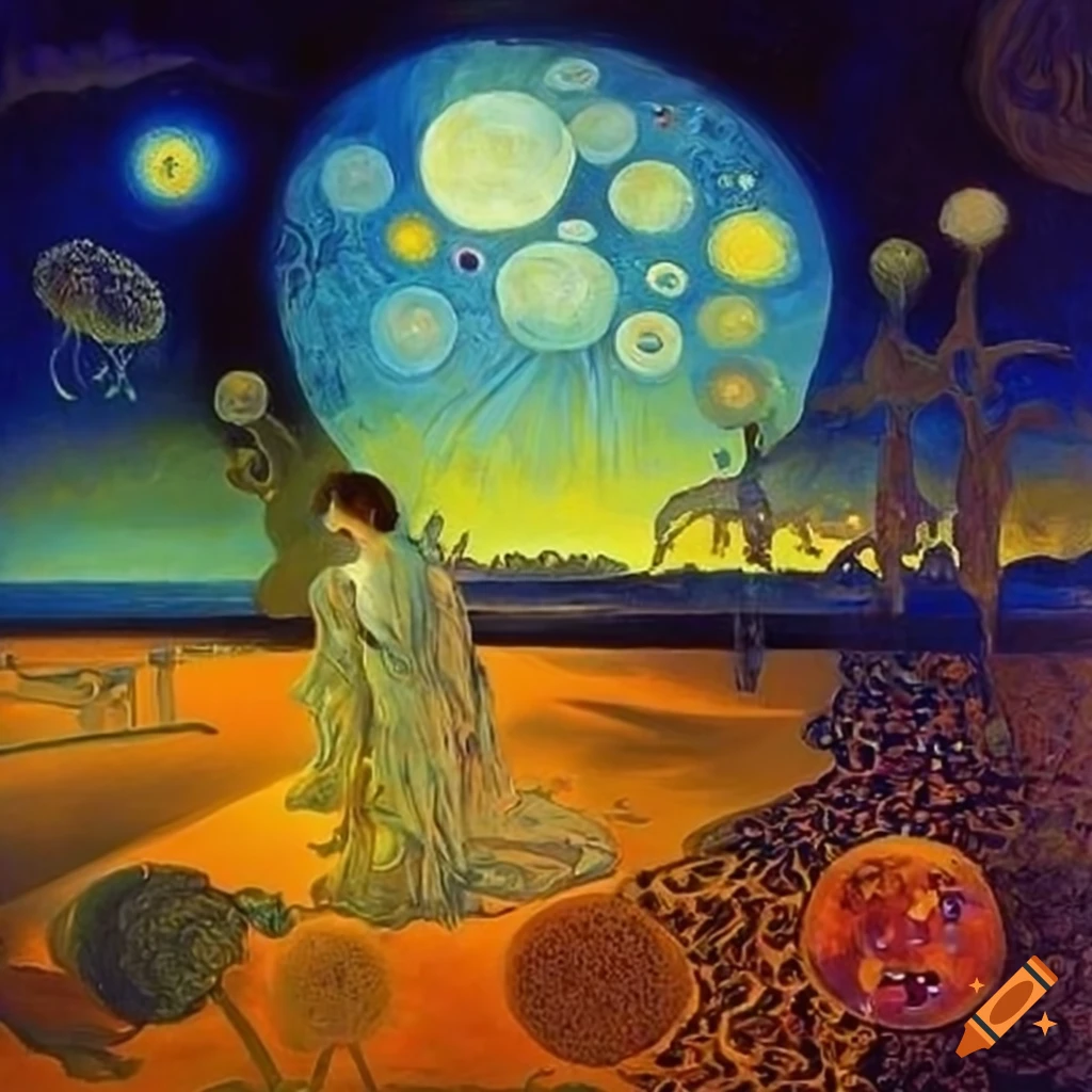 Surreal planets, shaded fragments, glowing orbs, dreamy landscapes ...