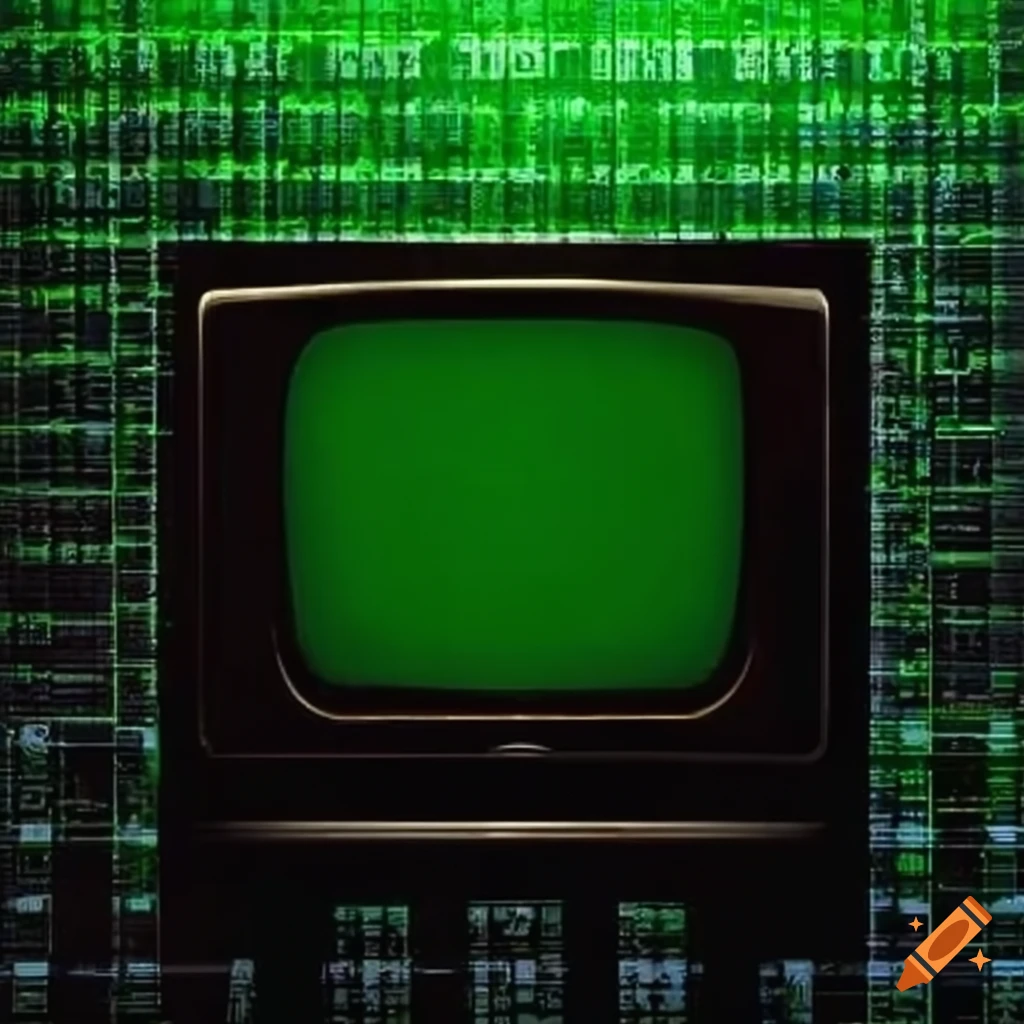 Matrix themed television in wall on Craiyon