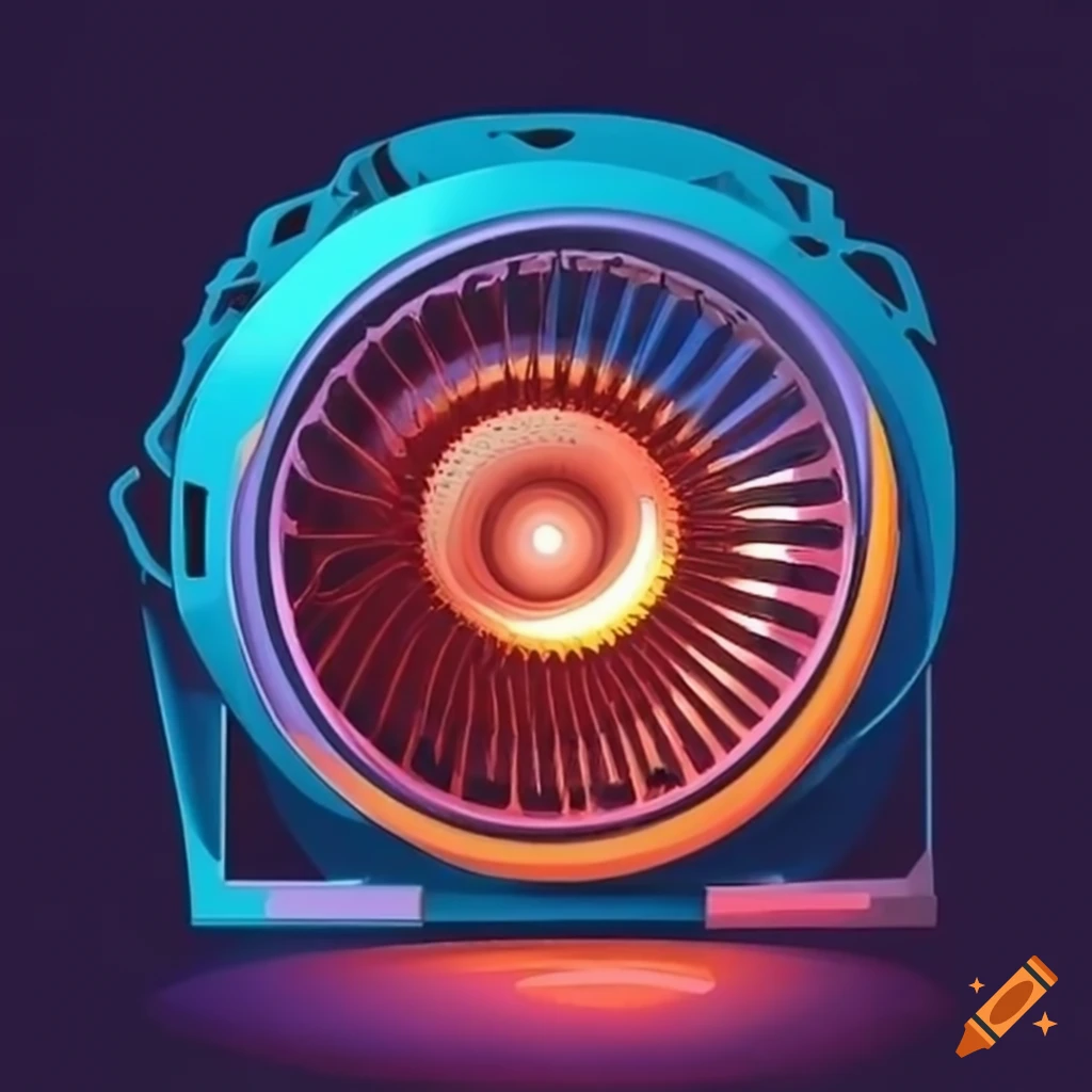 Pc case that looks like a jet engine on Craiyon