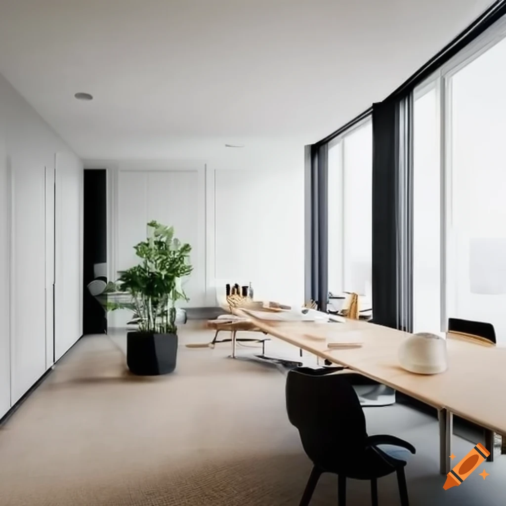 Modern and spacious office with elegant minimalist design