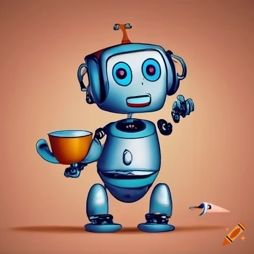 A robot having a tea party on Craiyon