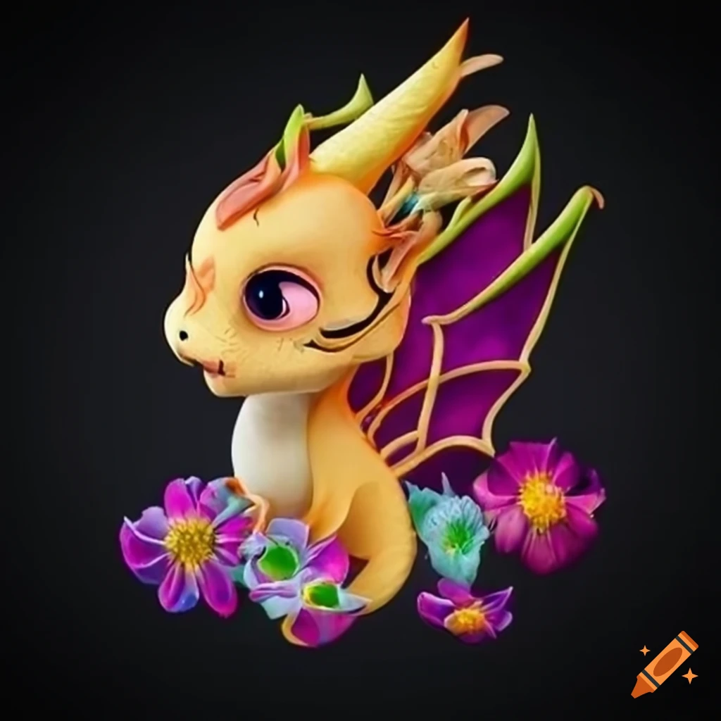 Small cute flower dragon