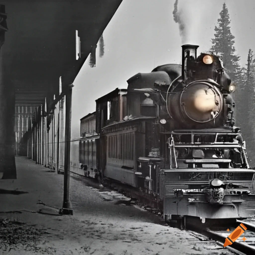Spectacular train in british columbia, 1880s on Craiyon