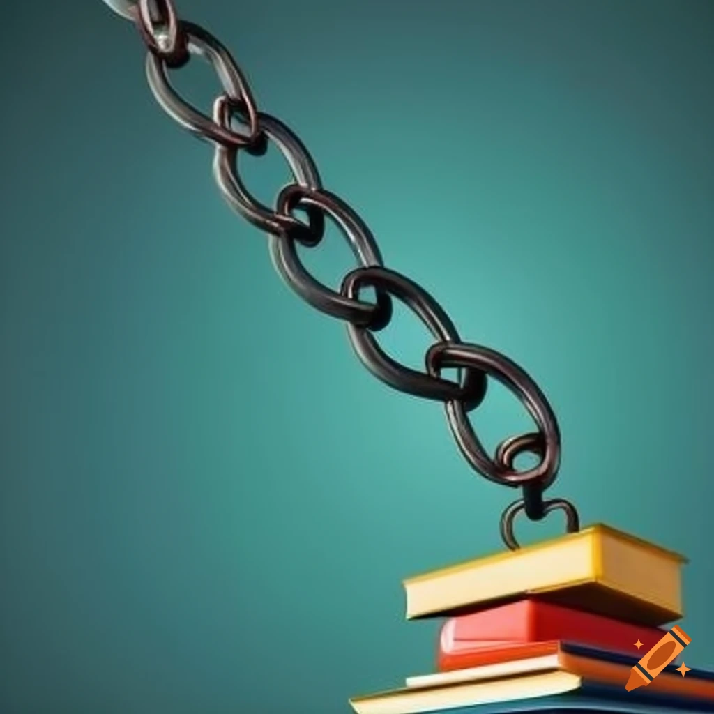 Illustration of education as a chain restricting a student's growth on ...