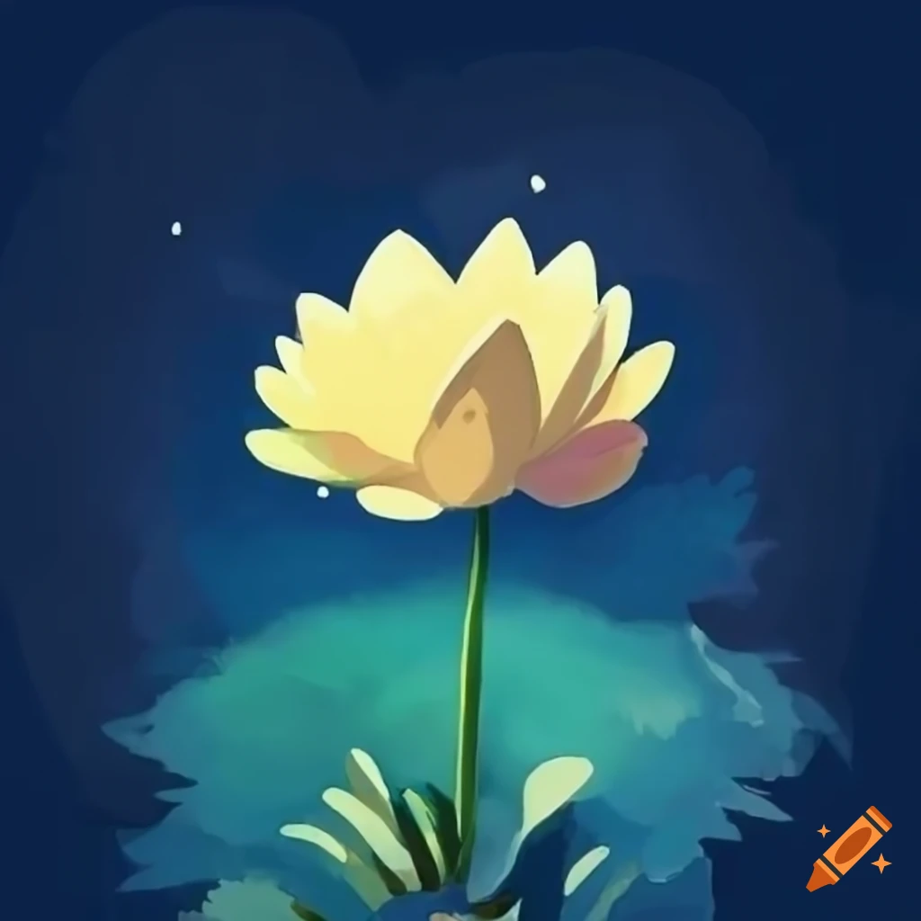Flower in the style of studio ghibli