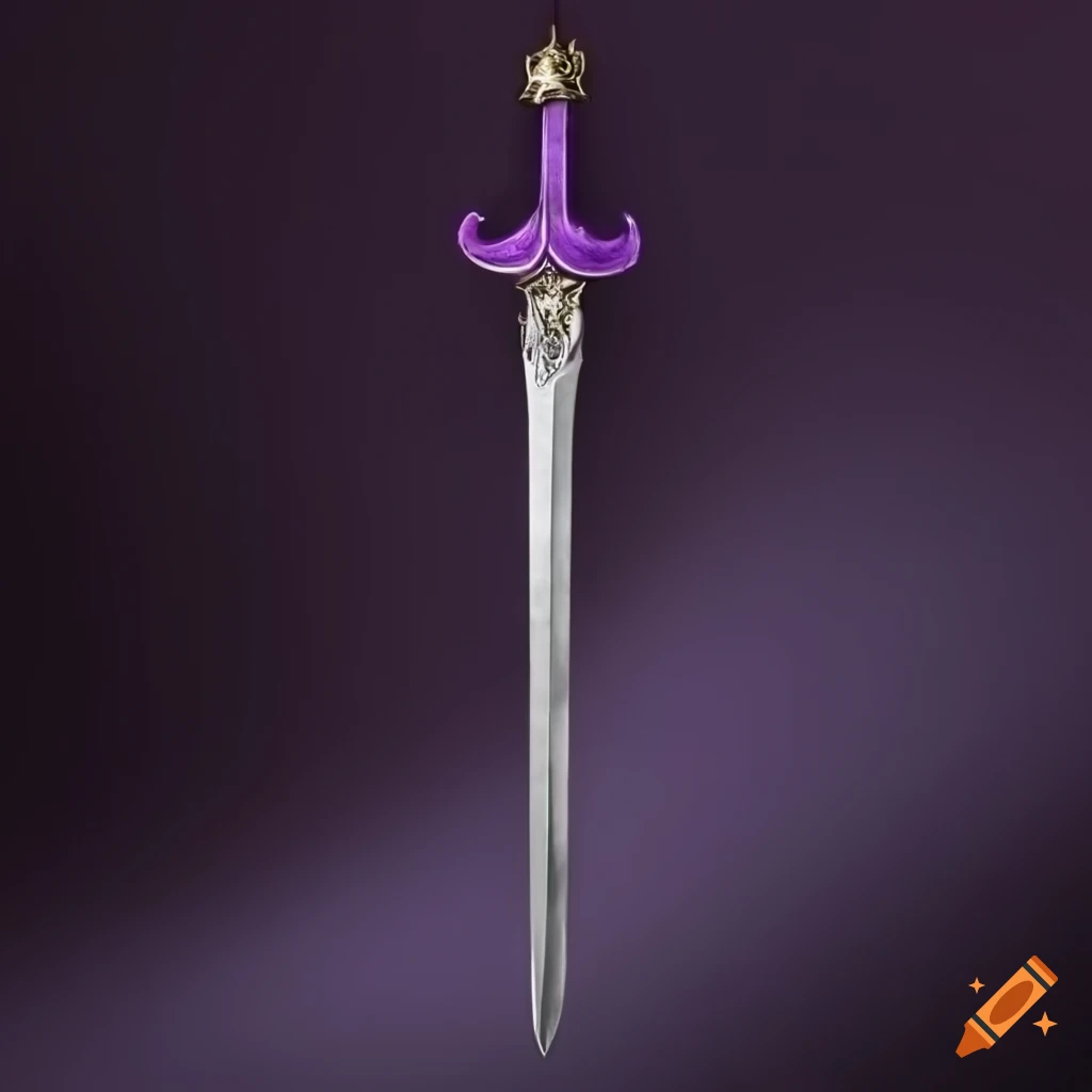 Sword with a purple hilt on Craiyon