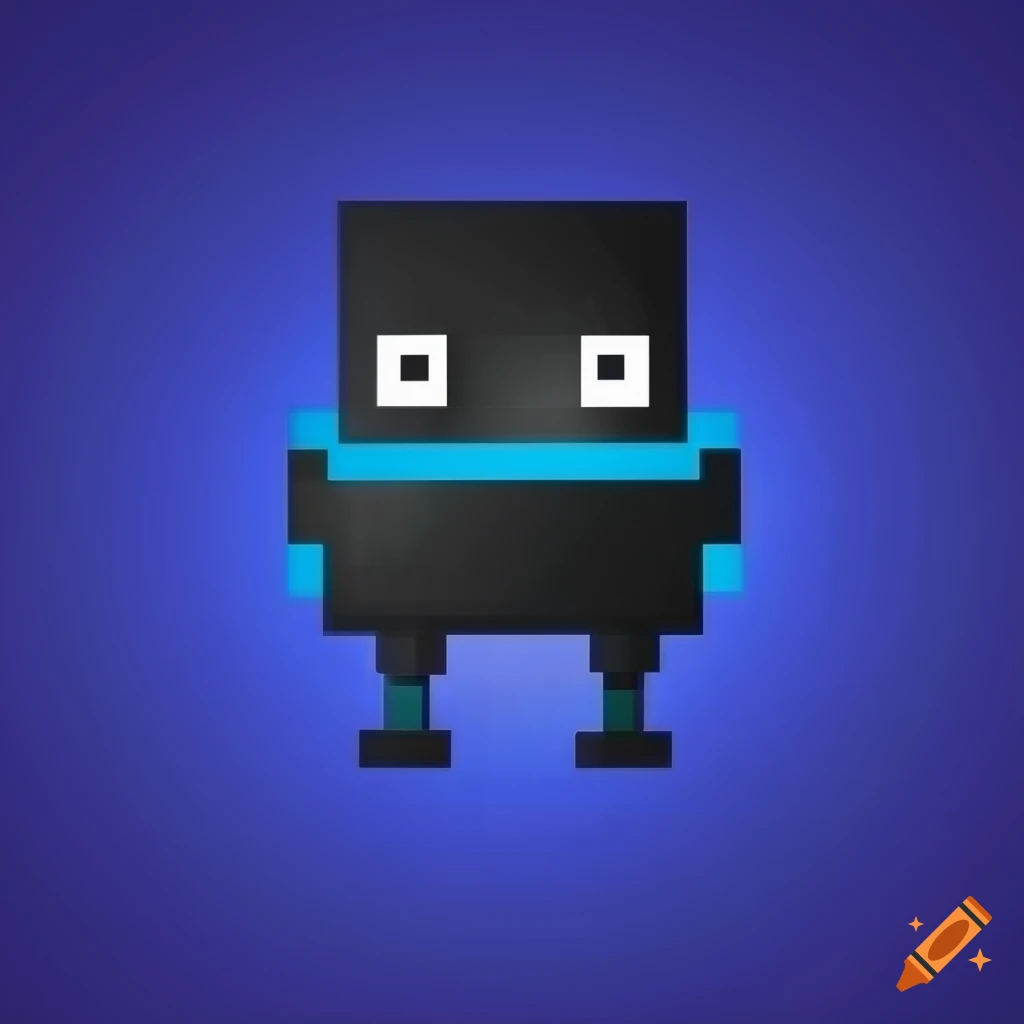 Space invader face pixel abstract ROBOT blue white SIMPLE BACKGROUND on ...