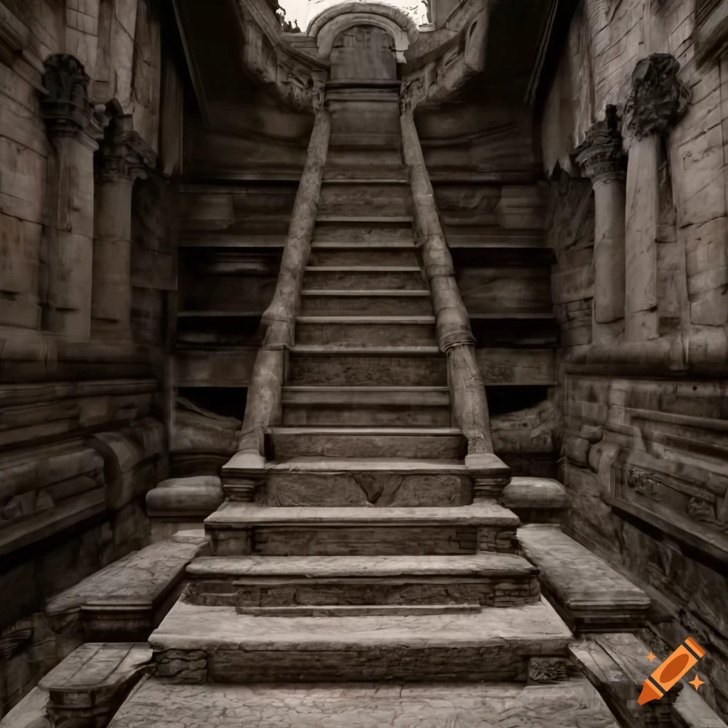 Ancient stairs on Craiyon