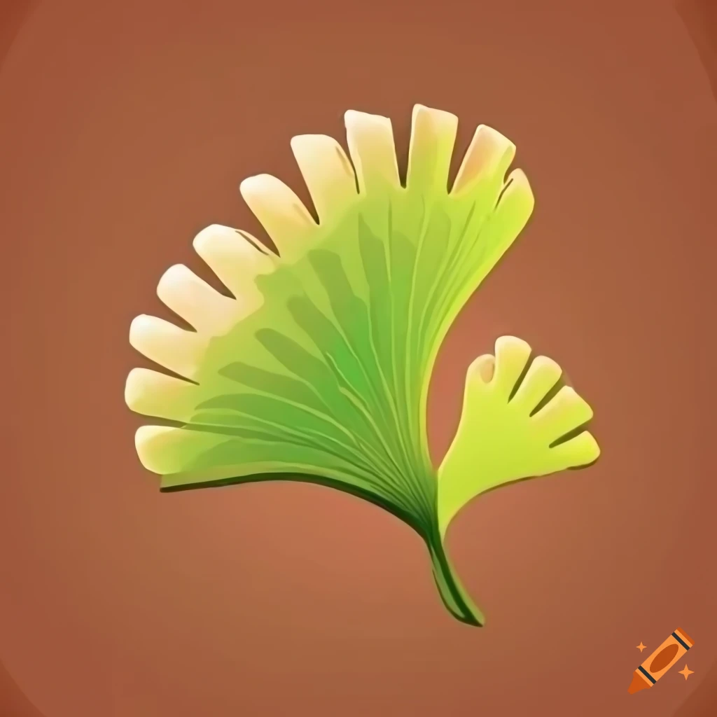 Ginkgo leaf as a stylized cartoon avatar image on Craiyon