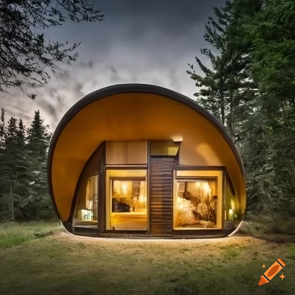 Eco building with organic design and natural elements on Craiyon