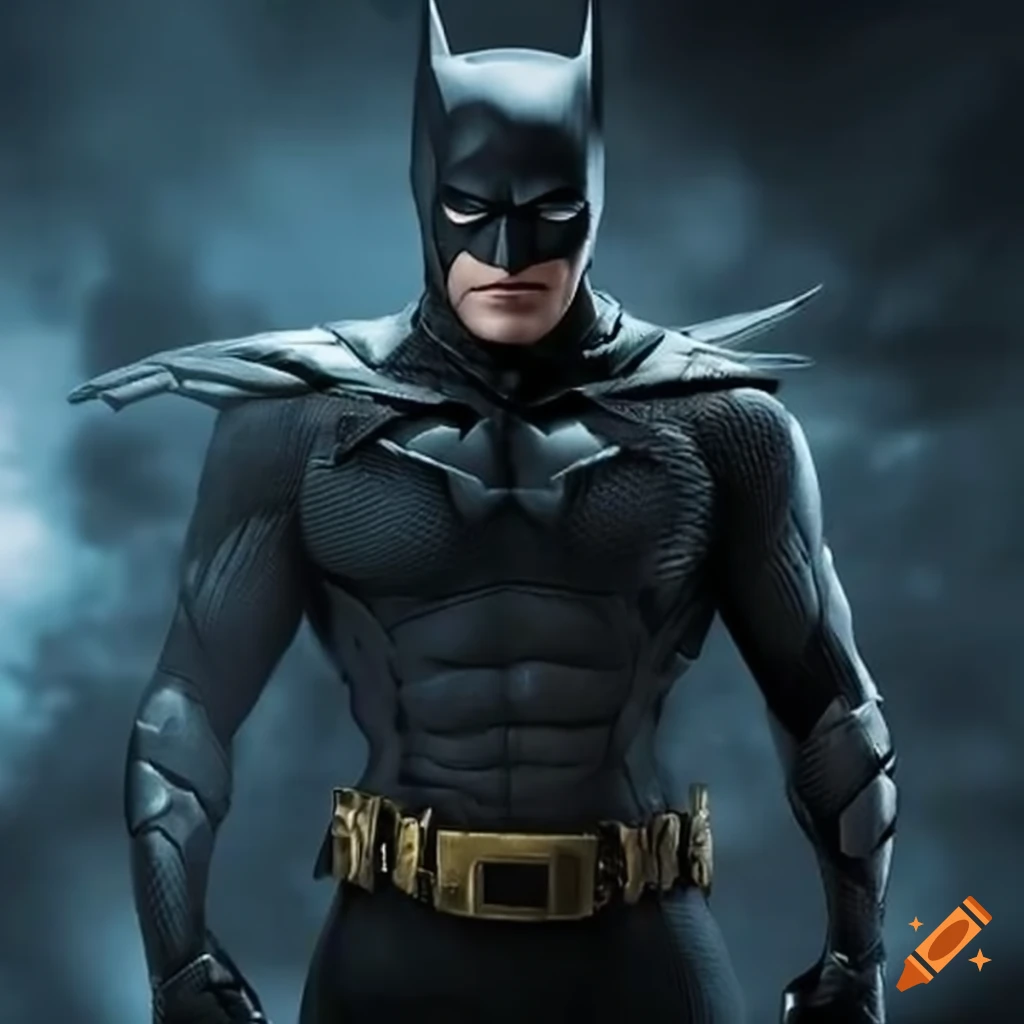 Superhero batman stands confidently with arms crossed on Craiyon