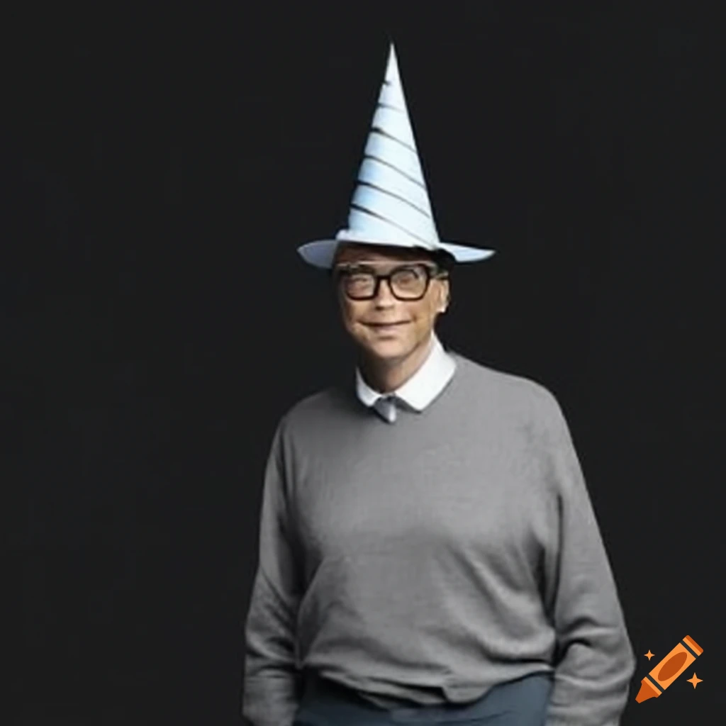 Bill gates wearing paper hat on Craiyon