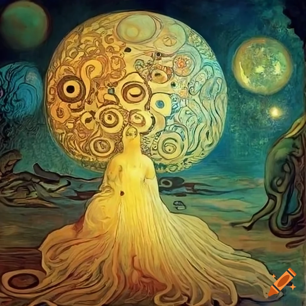 Surreal planets, shaded fragments, glowing orbs, dreamy landscapes ...