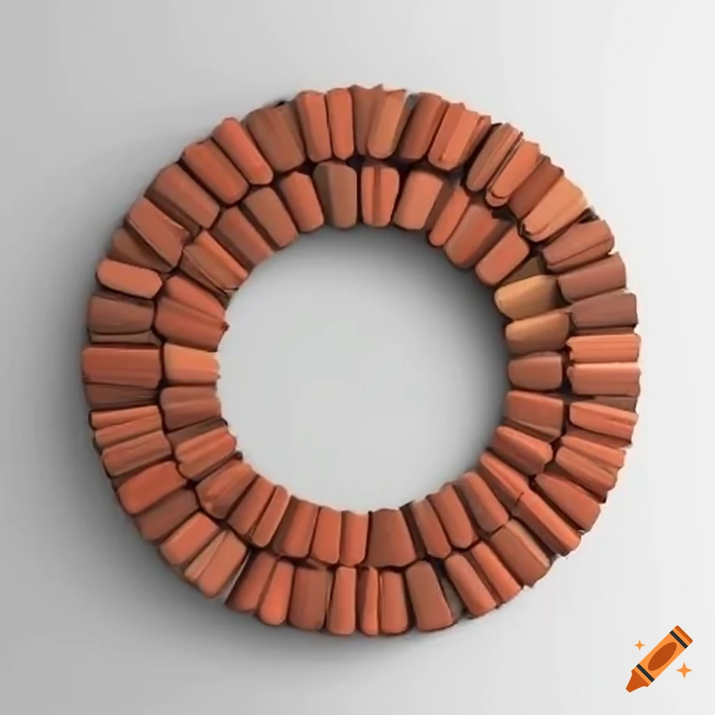 Brick round 3d frame on Craiyon