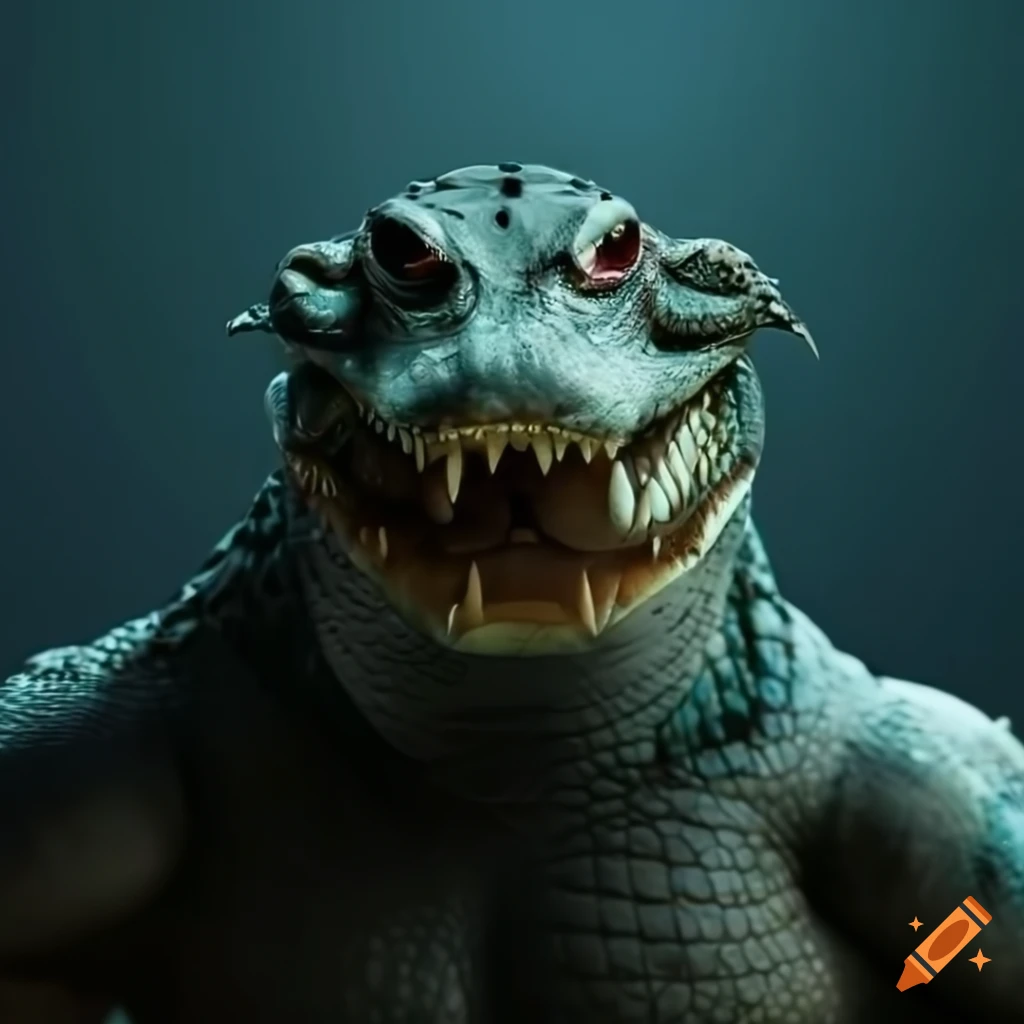 Close up warrior humanoid crocodile, high definition