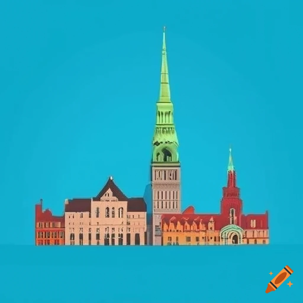 Create a unique, flat vector graphics image representing the iconic ...
