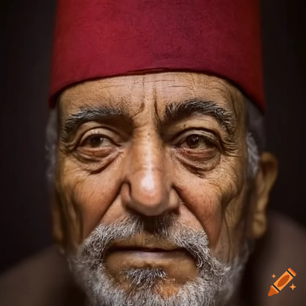 Portrait of a philosopher wearing a tunisian fez