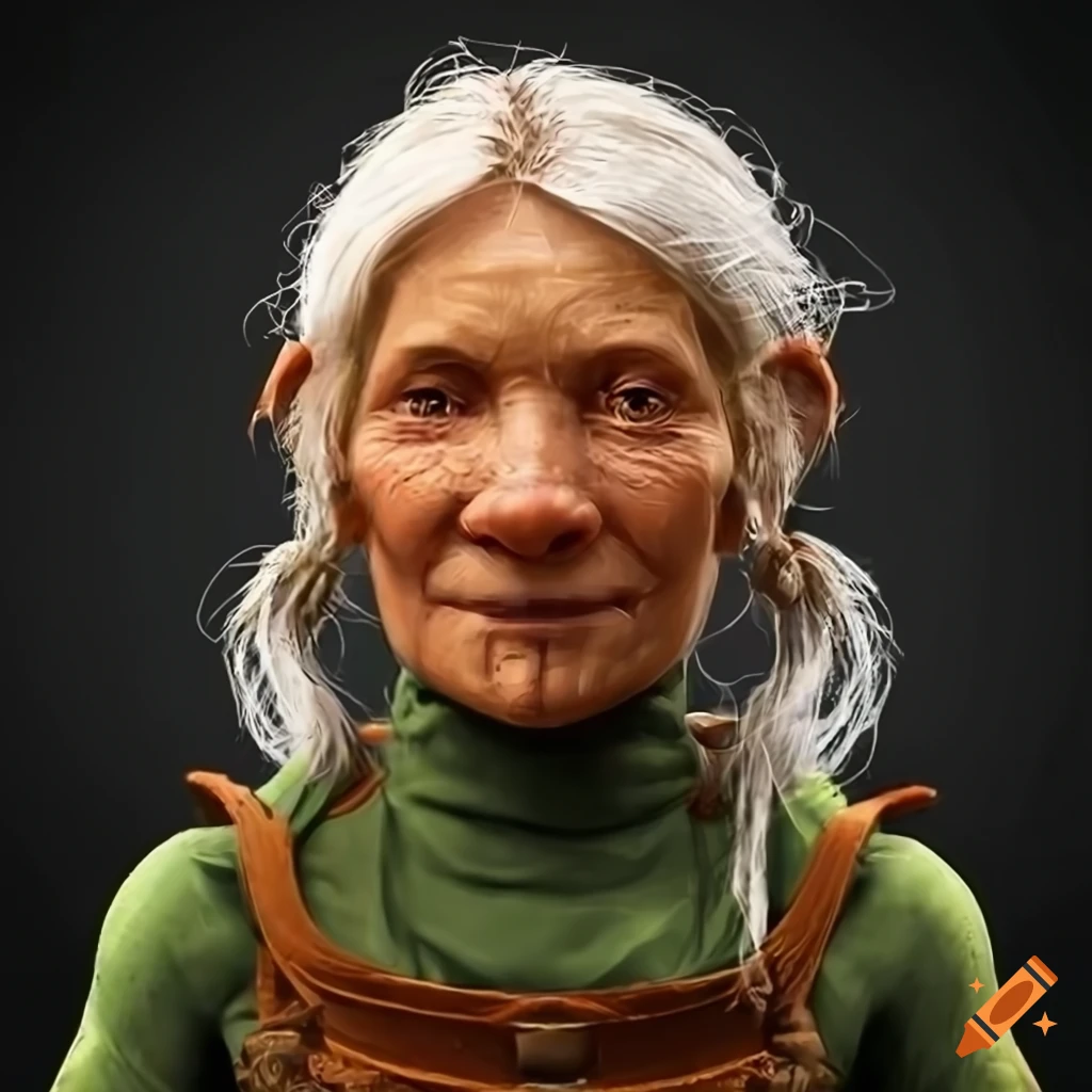 An elderly halfling woman with white, whispy hair. She likes to knit ...