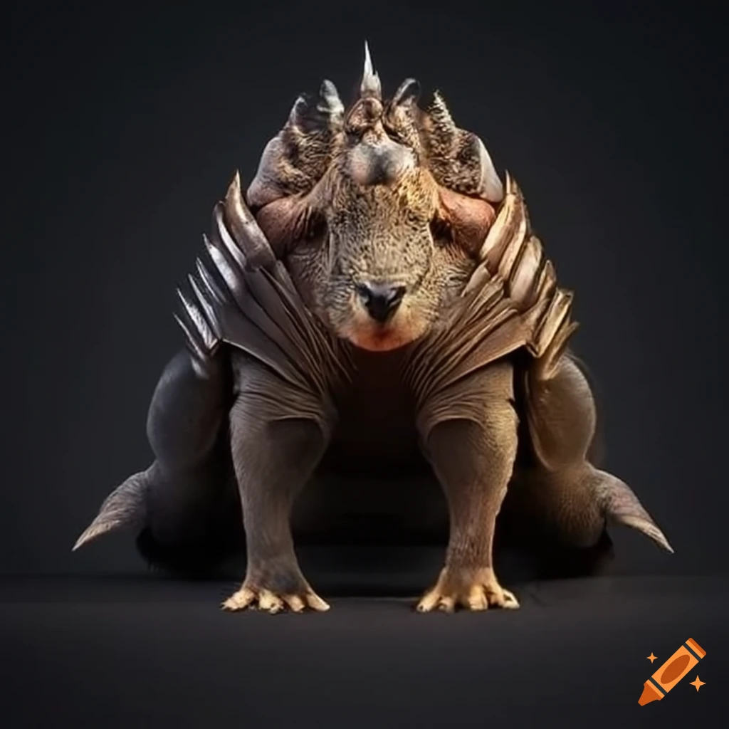 An armored animal with rodent features, native to africa on Craiyon