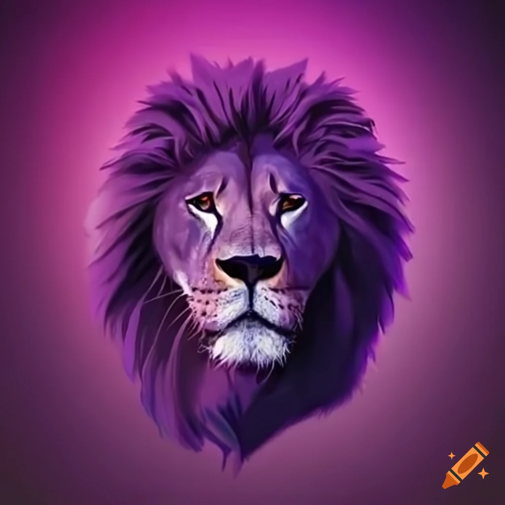 Purple lion on Craiyon