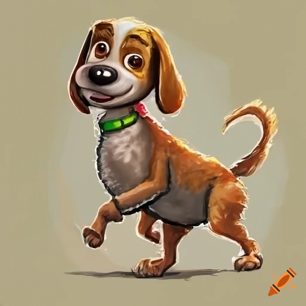 Running pixar style puppy character