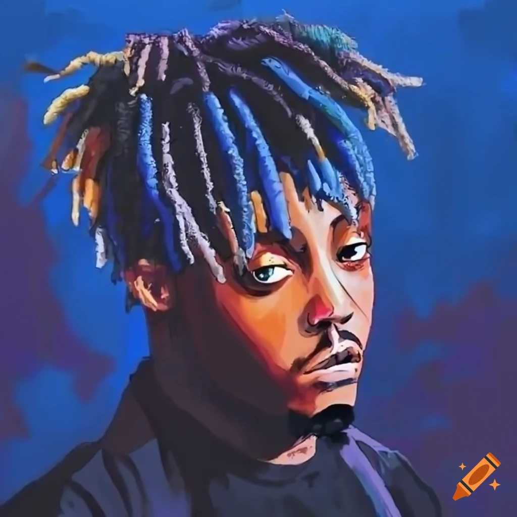Zoomed out view of Simplistic anime version of Juice WRLD with short ...