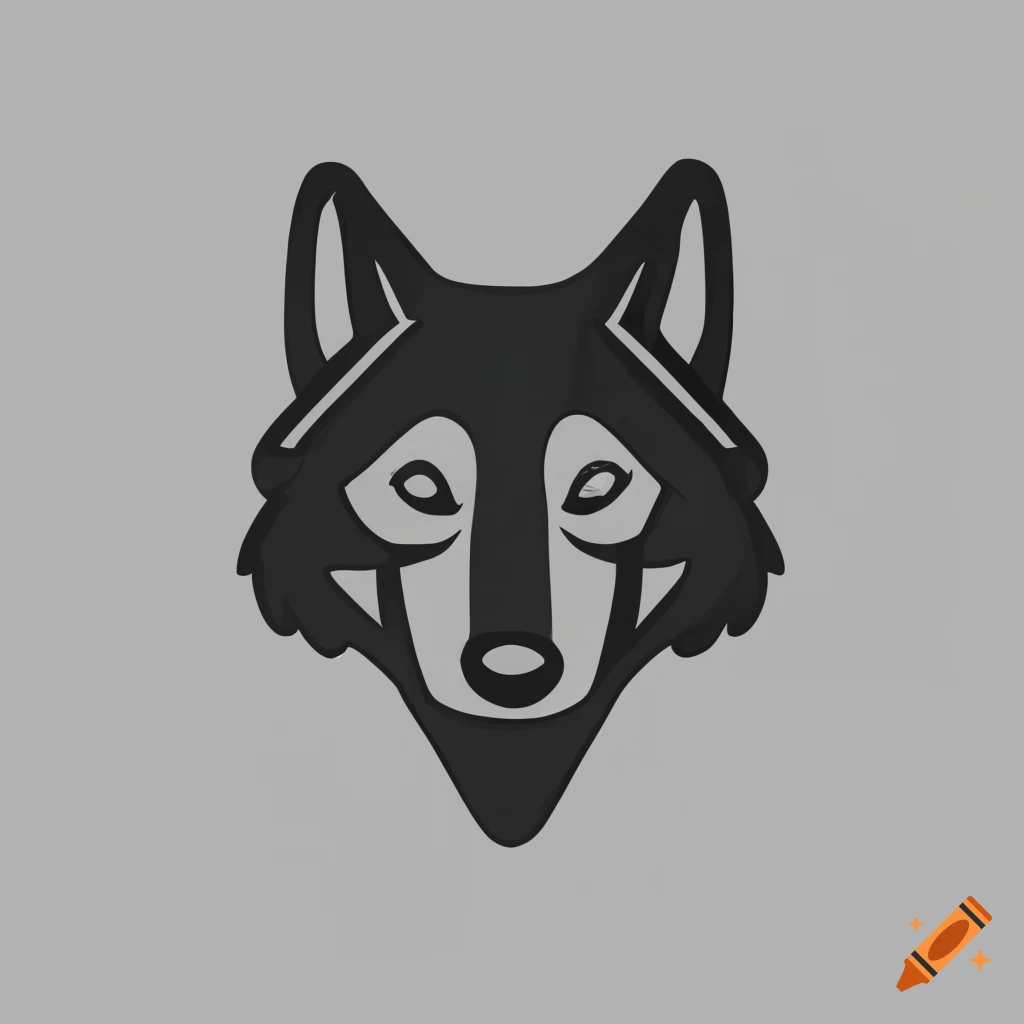 Wolf line art logo