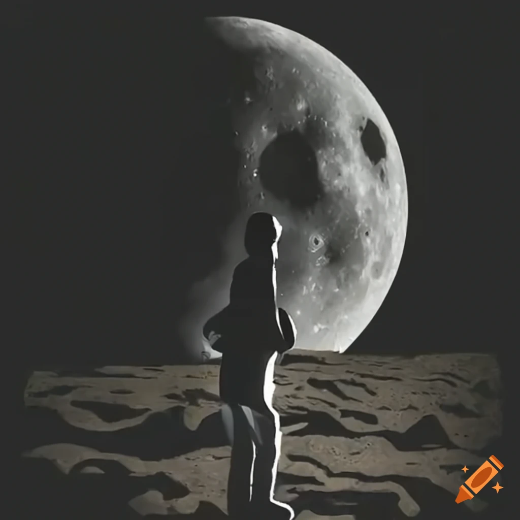 Man eating a burger on the moon on Craiyon