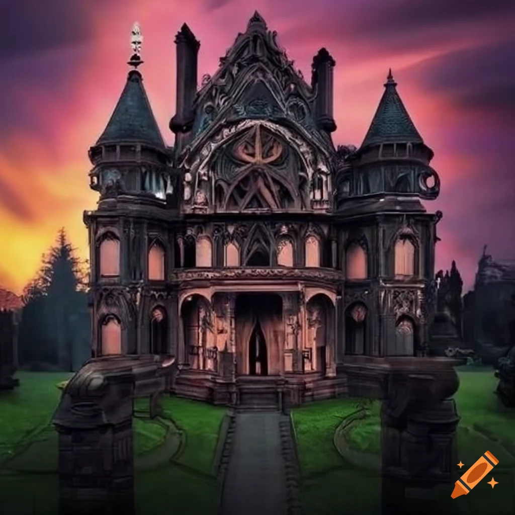Exotic mansion gothic style on Craiyon