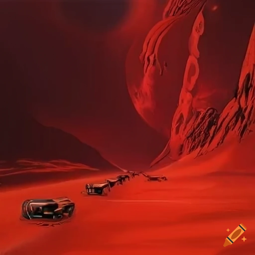 70s sci fi mars red art on Craiyon