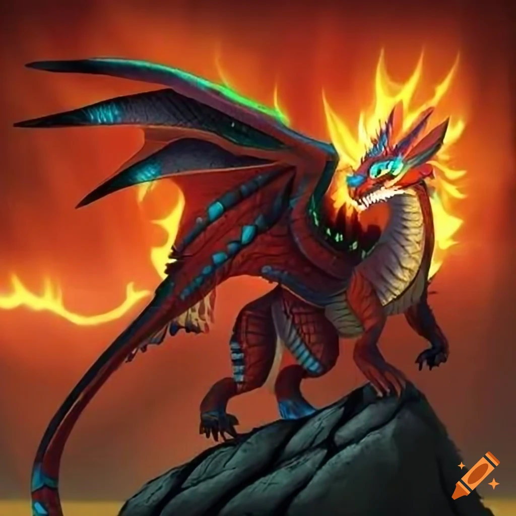 Create a profile picture (pfp) depicting embera, the flameheart dragon ...